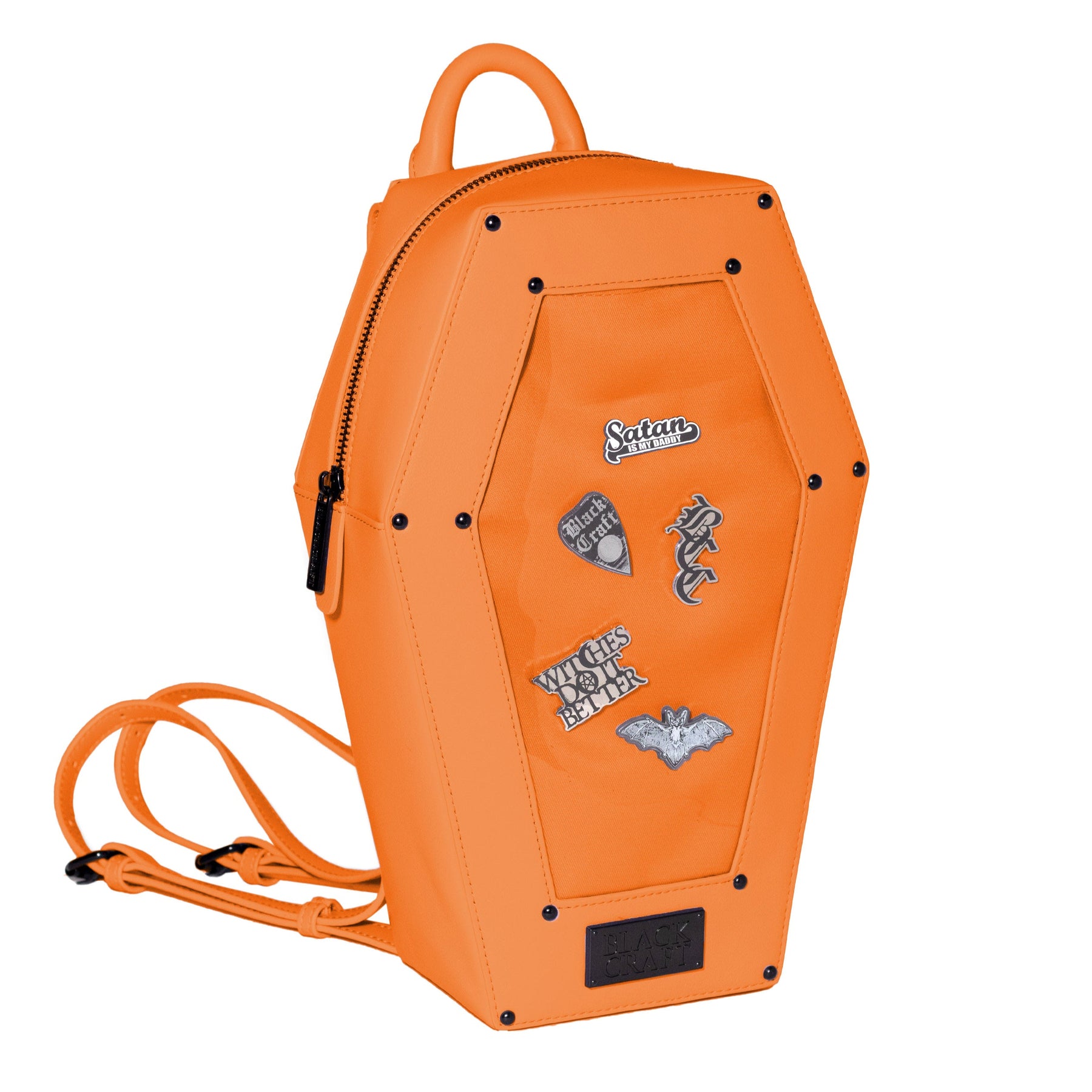 BLACKCRAFT Store - Orange Pin Collector Coffin Backpack – Blackcraft